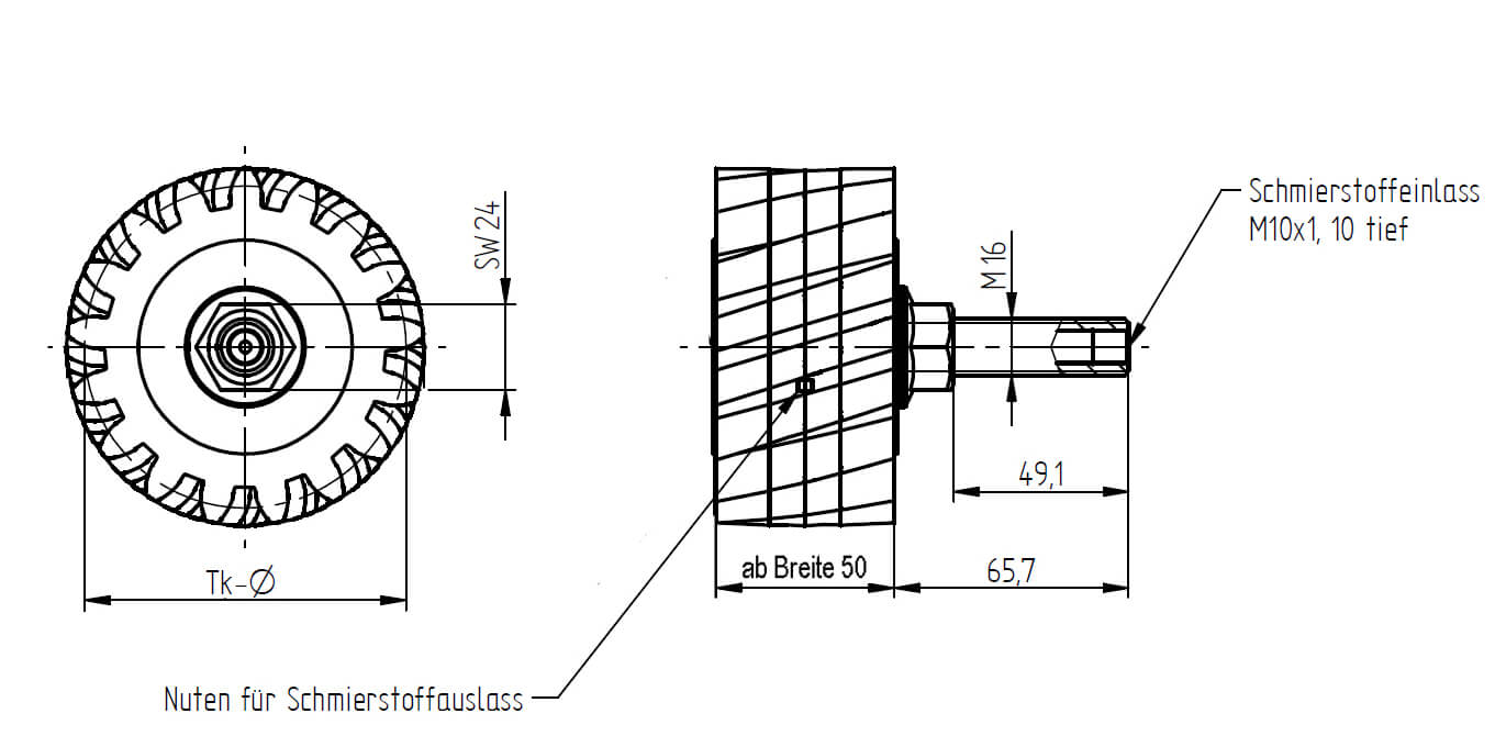 Zahnräder schmieren oder fetten mit Schmierzahnrädern